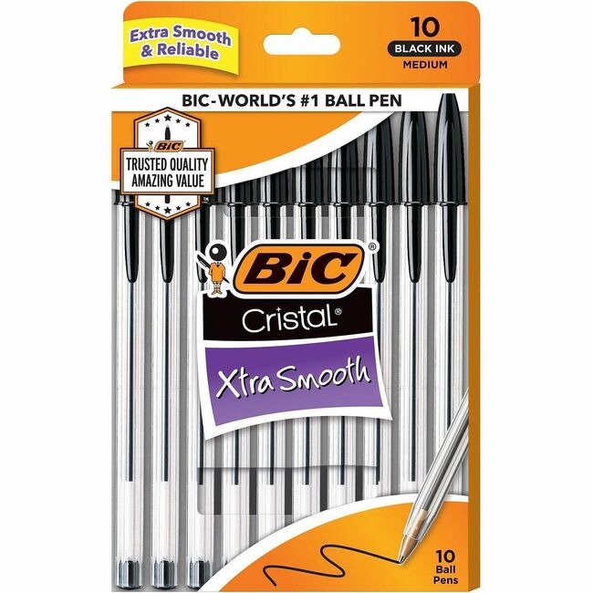 BIC Cristal Ballpoint Stick Pens | BIC | BICMSP10BK