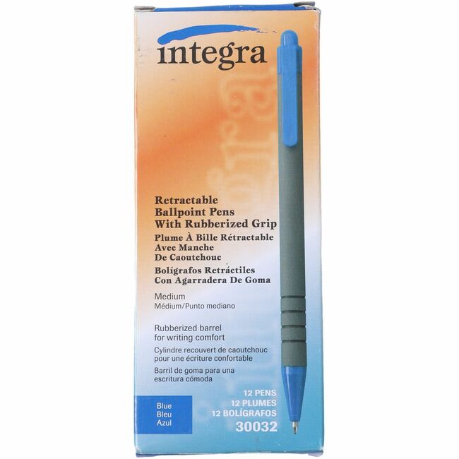 Integra Rubber Barrel Retractable Ballpoint Pens | Integra | ITA30031