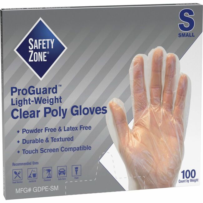 Safety Zone Clear Powder Free Polyethylene Gloves | The-Safety-Zone ...