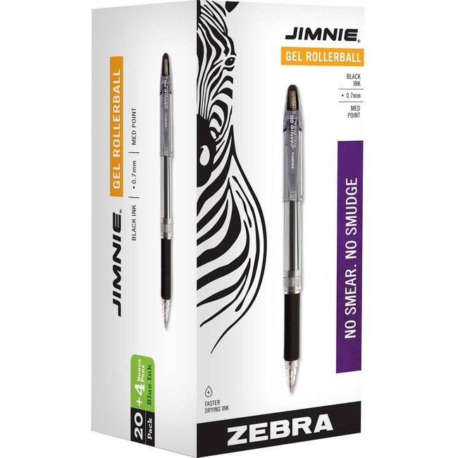 Jimnie Gel Pen Value Pack Stick Medium 0 7 mm Black Ink Clear Black ...
