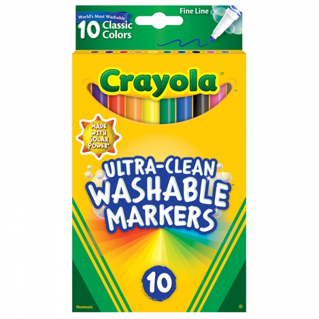Ultra Clean Markers Fine Line Classic Colors Pack of 10 | CRAYOLA-LLC ...