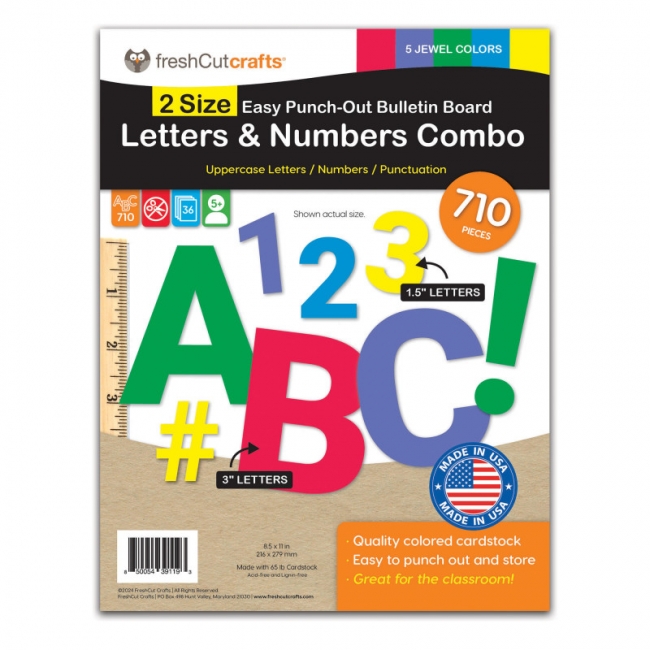 Bulletin Board Letters Numbers Jewel Colors 1 5in 3in 710 Pieces ...