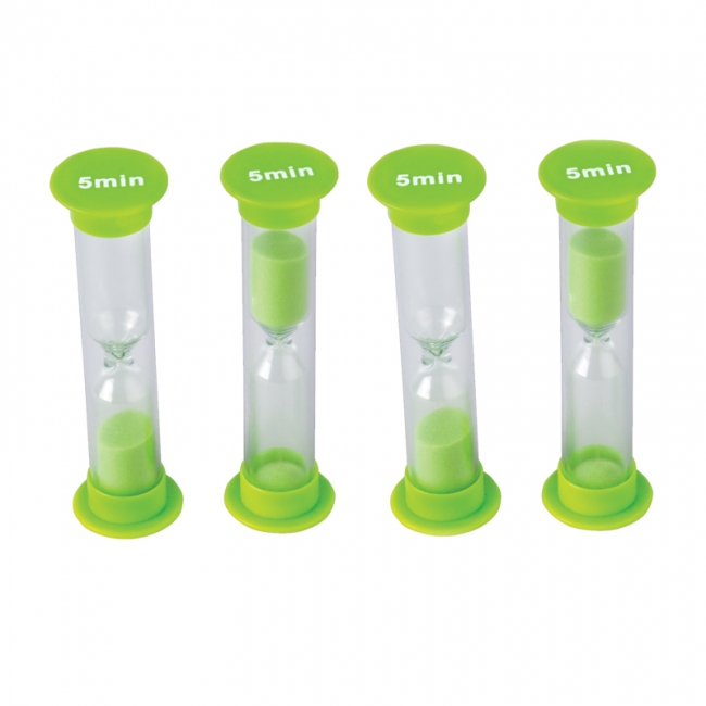 5 Minute Sand Timers Small Green Pack of 4 | TEACHER-CREATED-RESOURCES ...