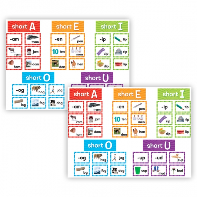 Short Vowels Pocket Chart Cards 205 Pieces Per Pack 2 Packs | TEACHER ...