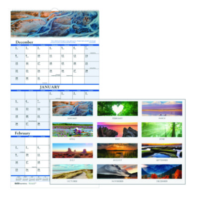 Earthscapes Recycled 3 Month Vertical Wall Calendar 2C Scenic Landscape ...