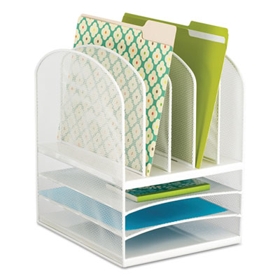Onyx Mesh Desk Organizer with Five Vertical and Three Horizontal ...